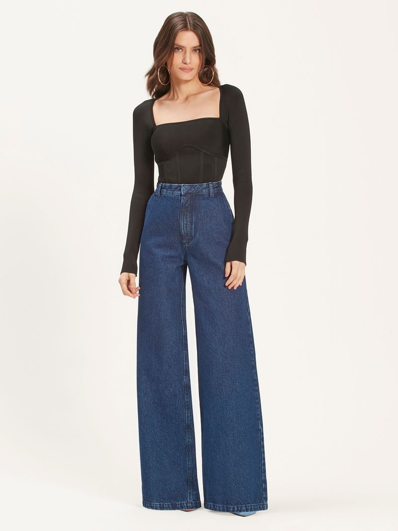 Calca Wide Leg Caroline Denim Niini Niini
