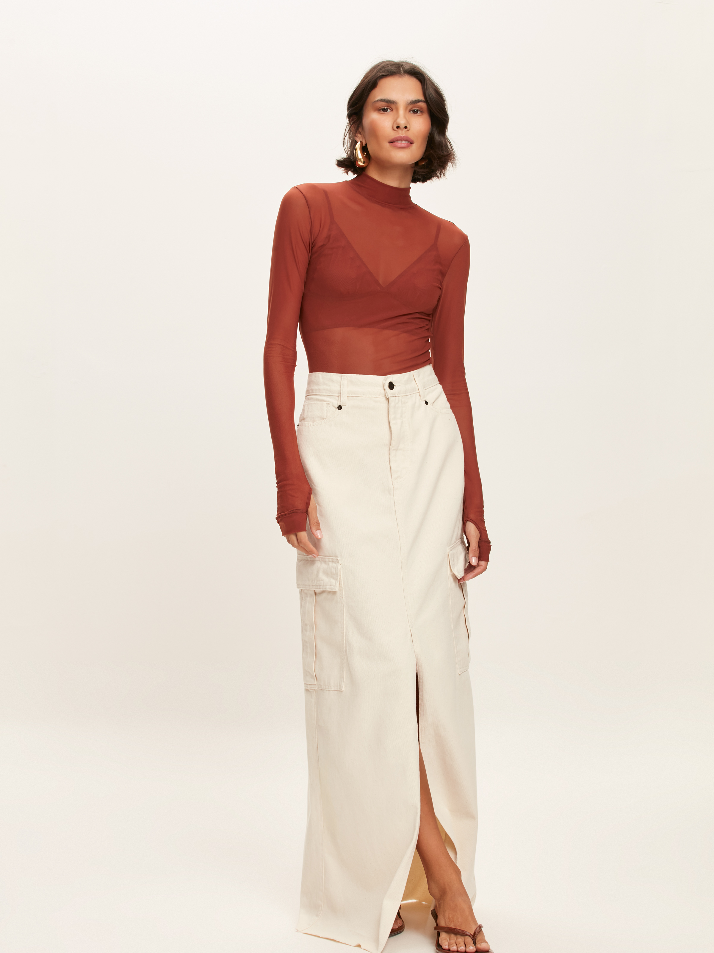 Blusa Tule Brown - NIINI