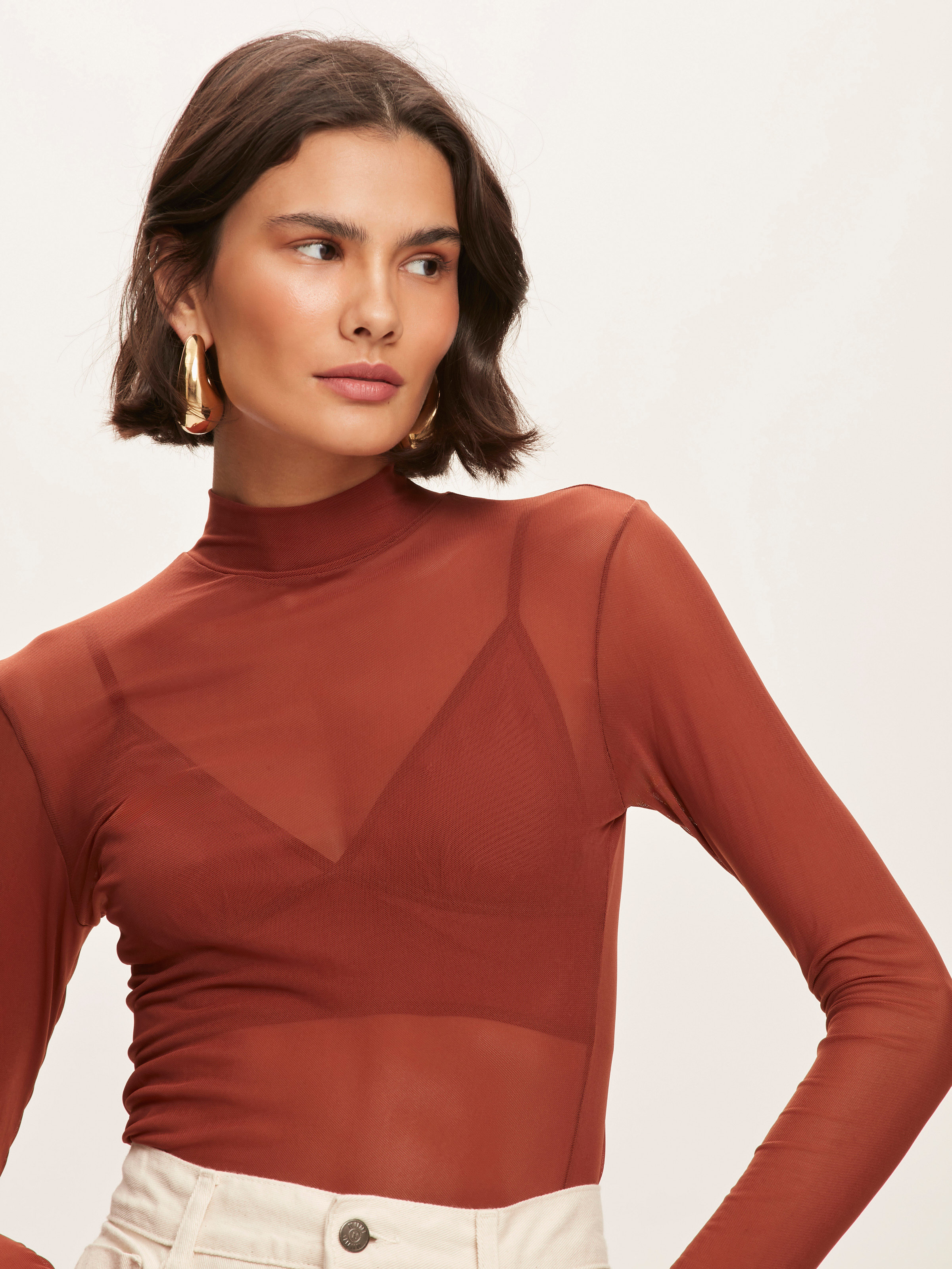 Blusa Tule Brown - NIINI