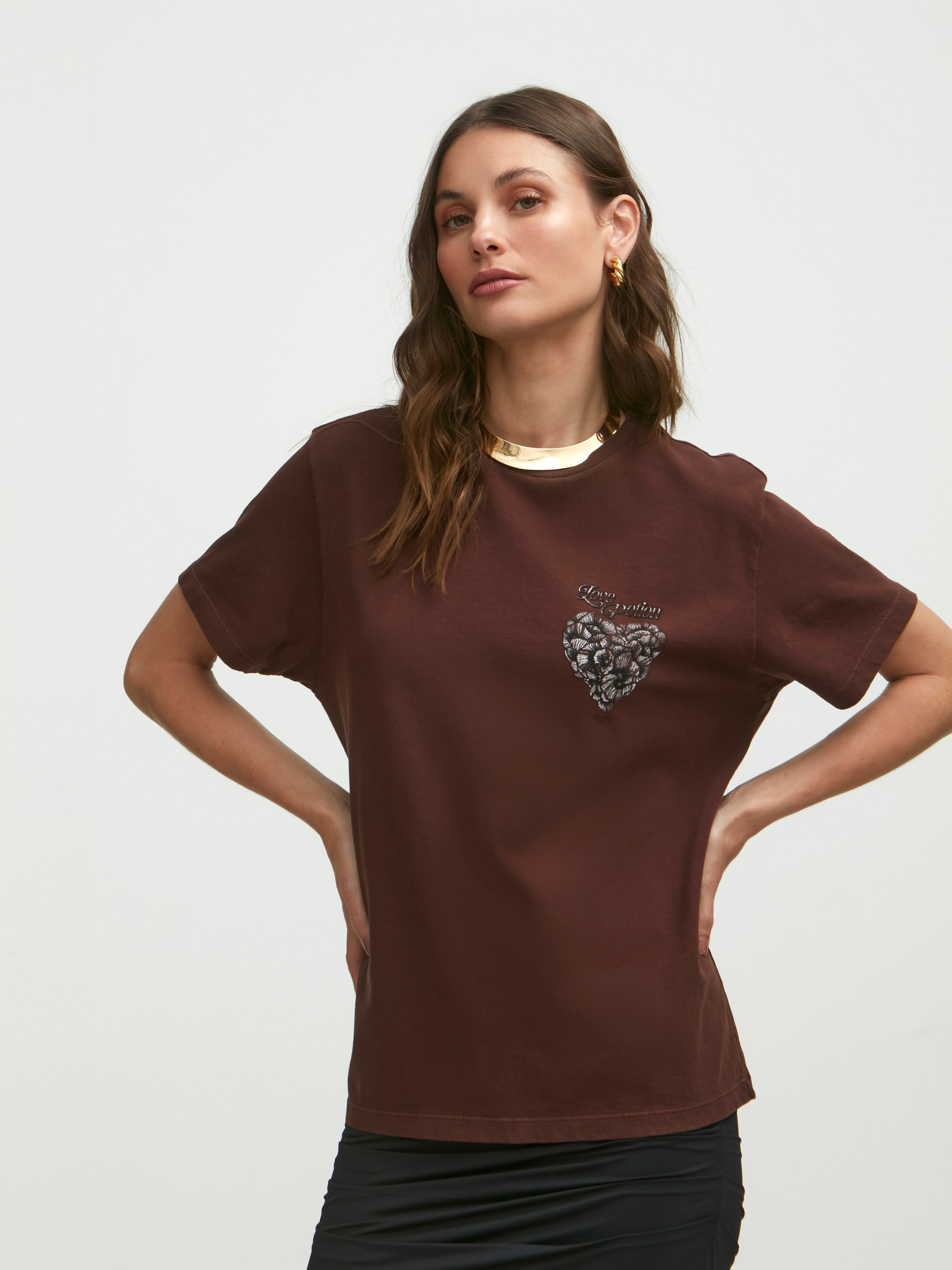 T-shirt Love Potion Brown - NIINI