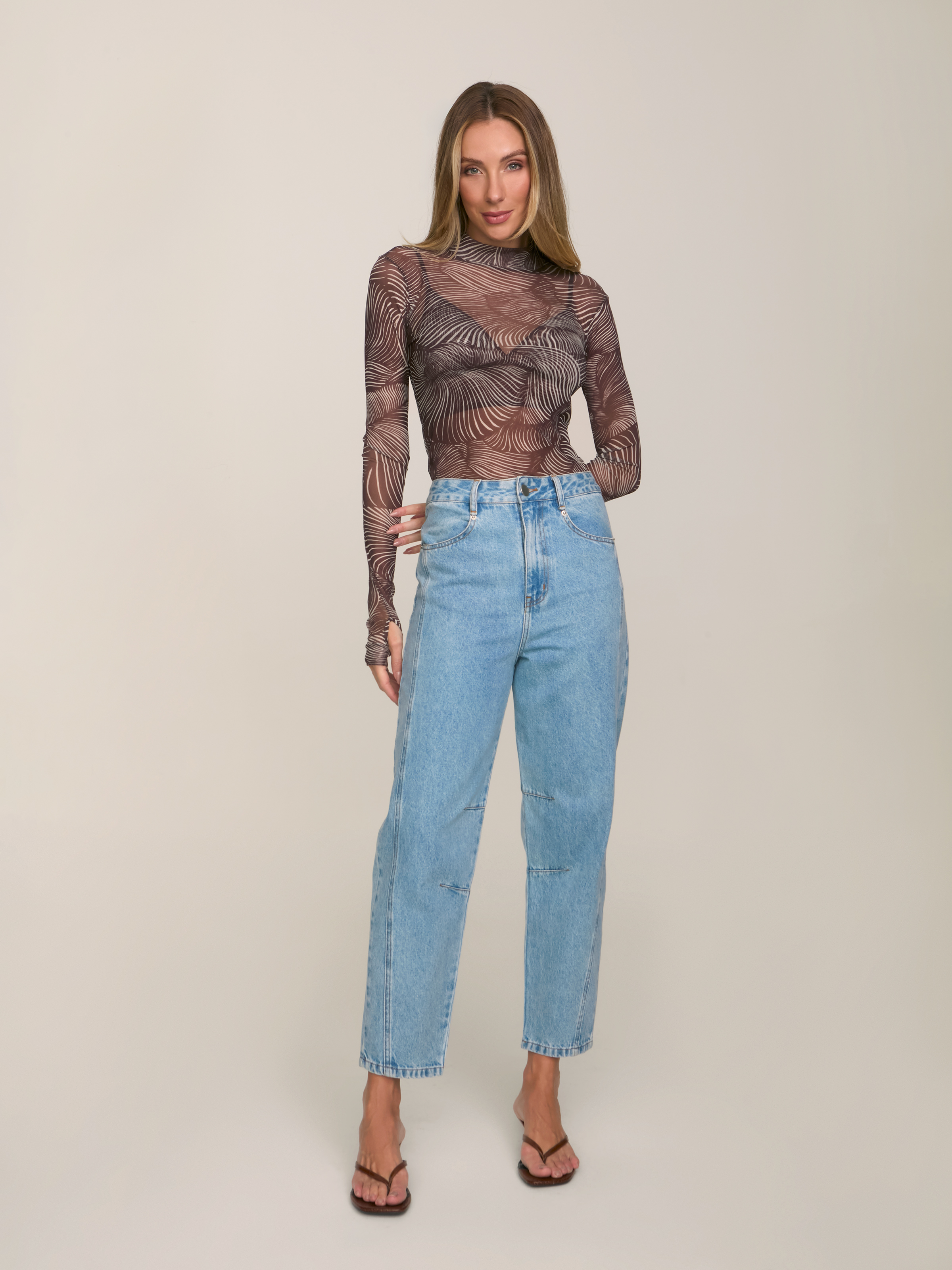 Blusa Tule Mushroom Shell Brown - NIINI